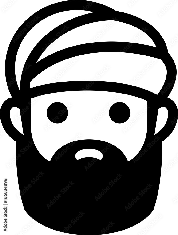 Man Wearing Turban Icon Stock Vector | Adobe Stock