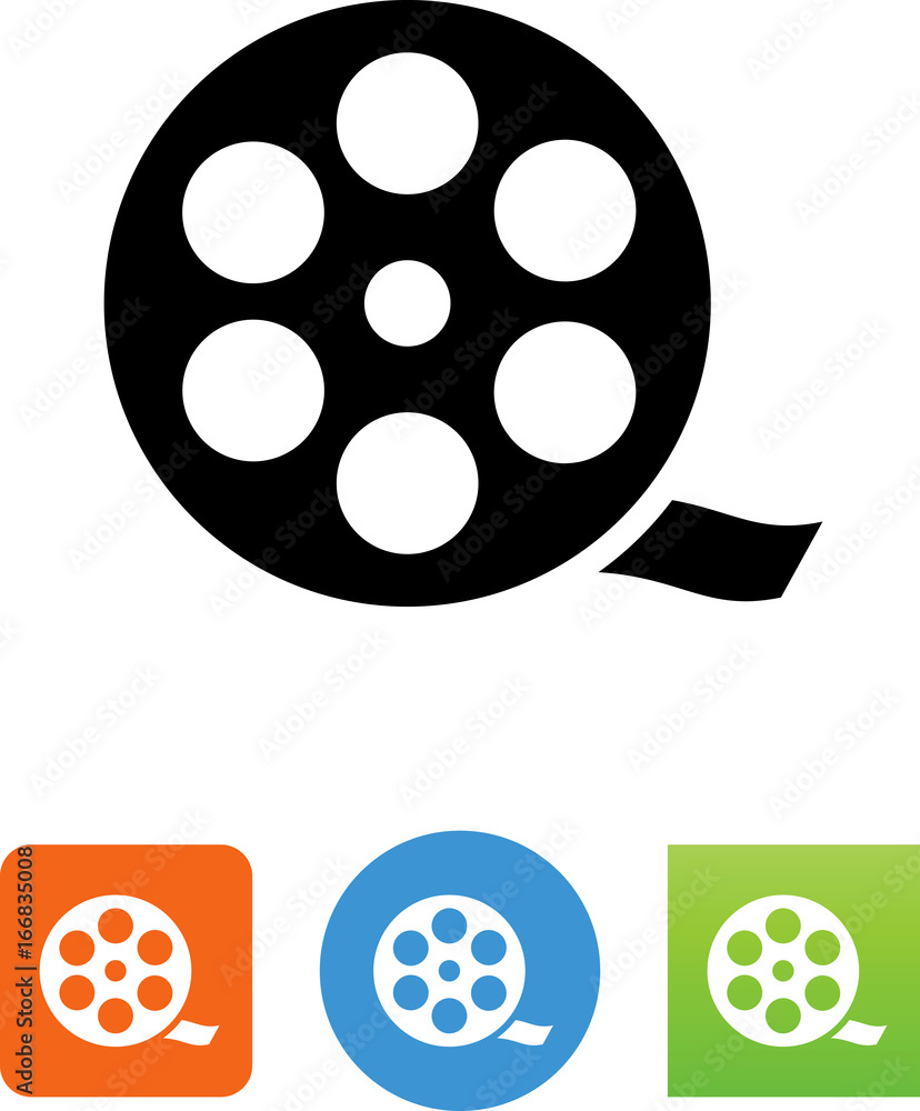 Movie Reel Icon - Illustration Stock Vector | Adobe Stock