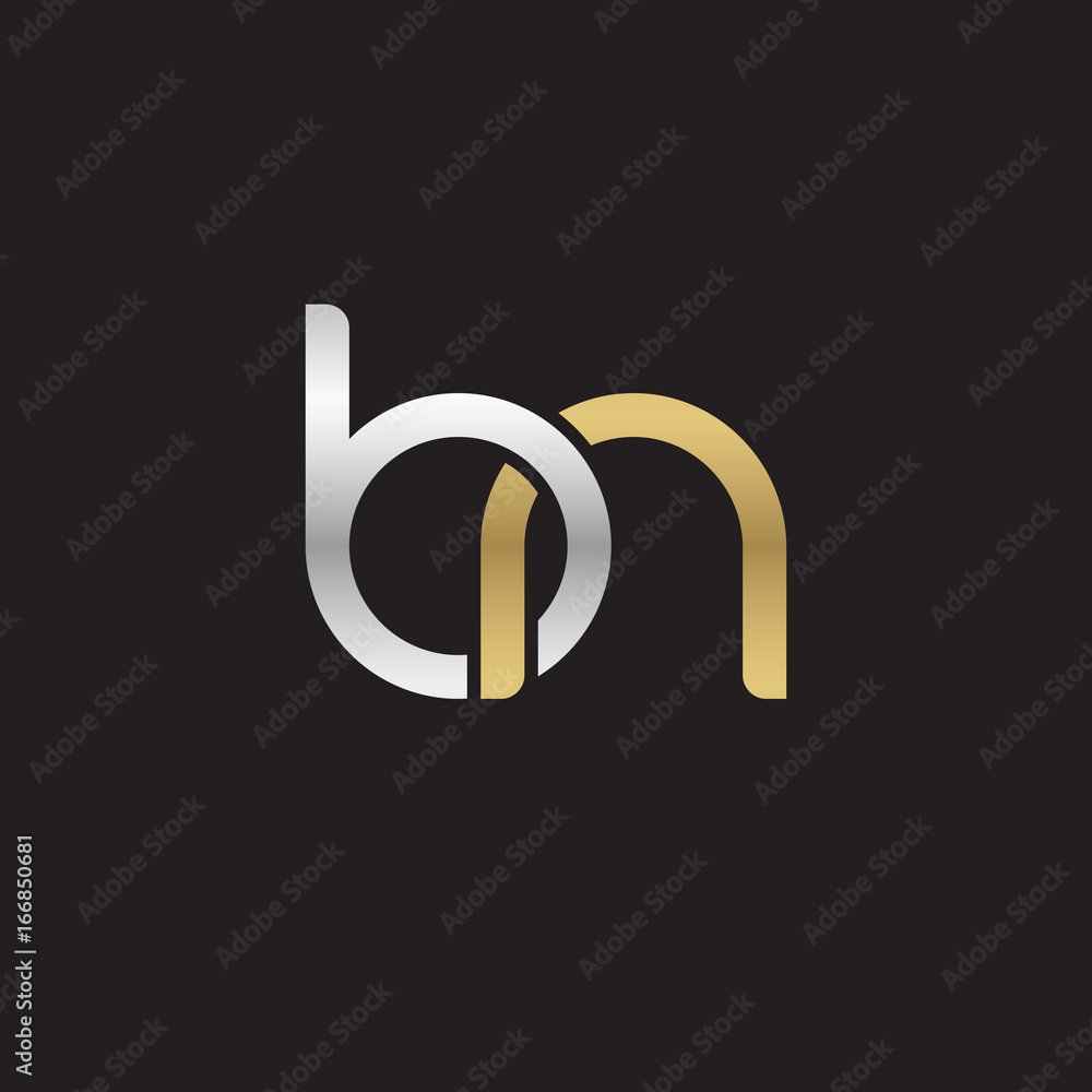 Initial lowercase letter bn, linked overlapping circle chain shape logo ...