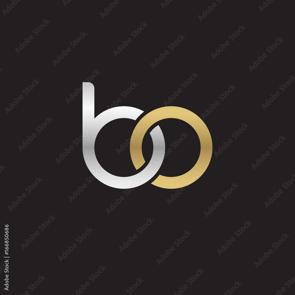 Initial lowercase letter bo, linked overlapping circle chain shape logo ...