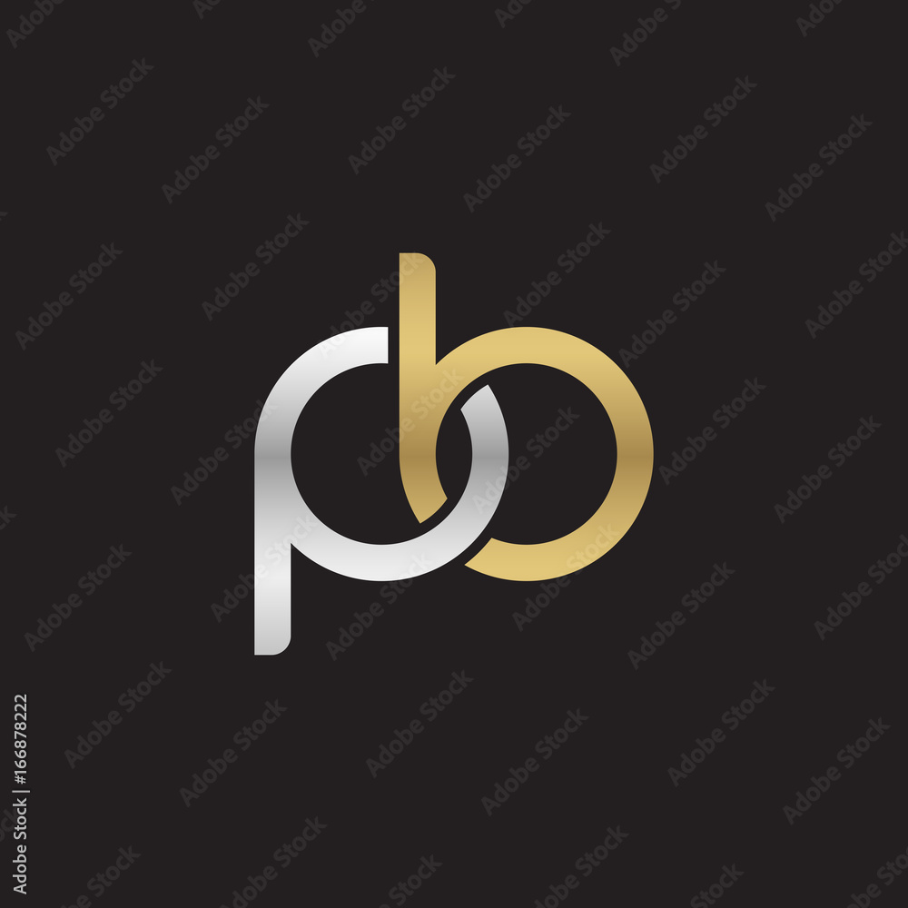 Initial lowercase letter pb, linked overlapping circle chain shape logo ...