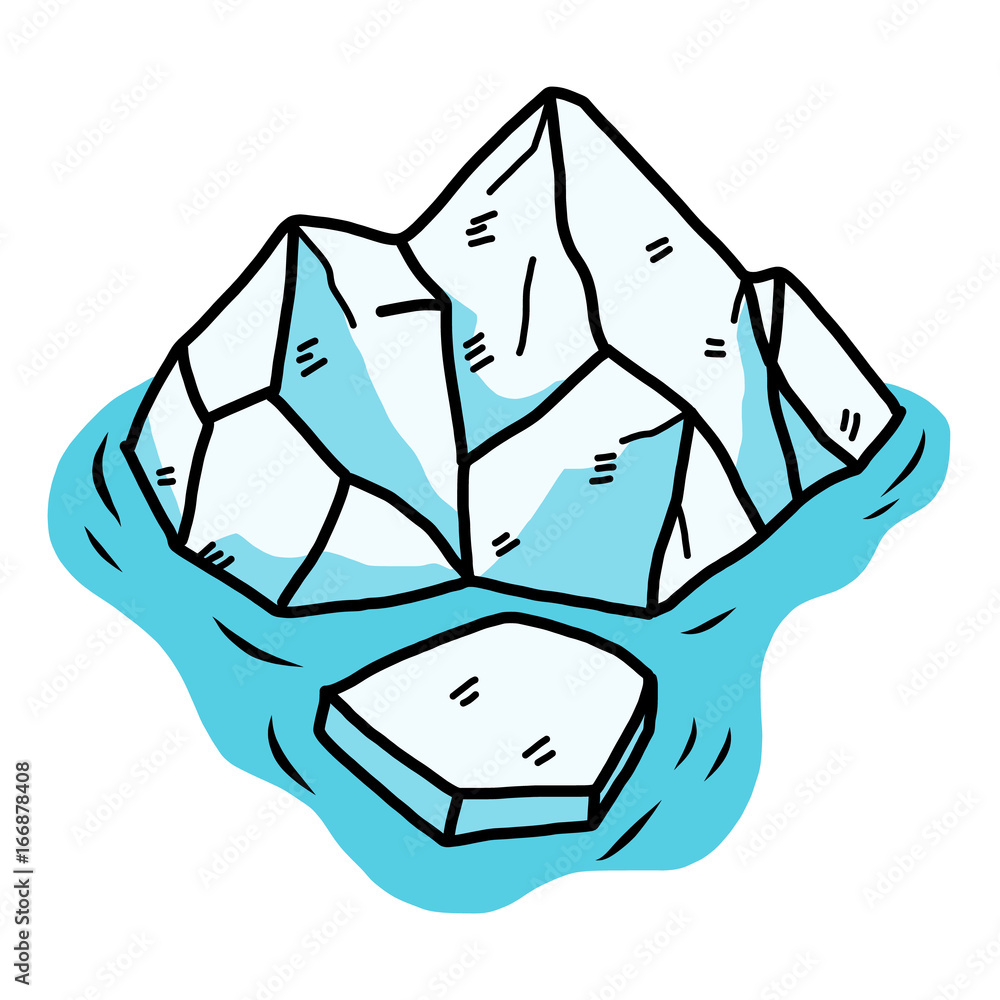 iceberg / cartoon vector and illustration, hand drawn style, isolated ...