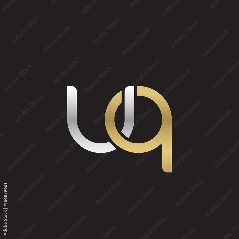 Initial lowercase letter uq, linked overlapping circle chain shape logo ...