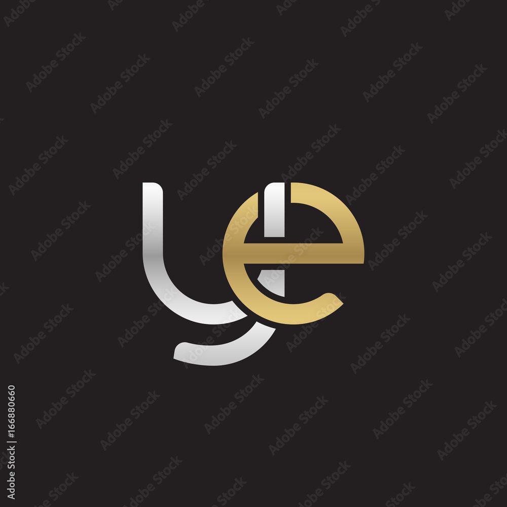 Initial lowercase letter ye, linked overlapping circle chain shape logo ...