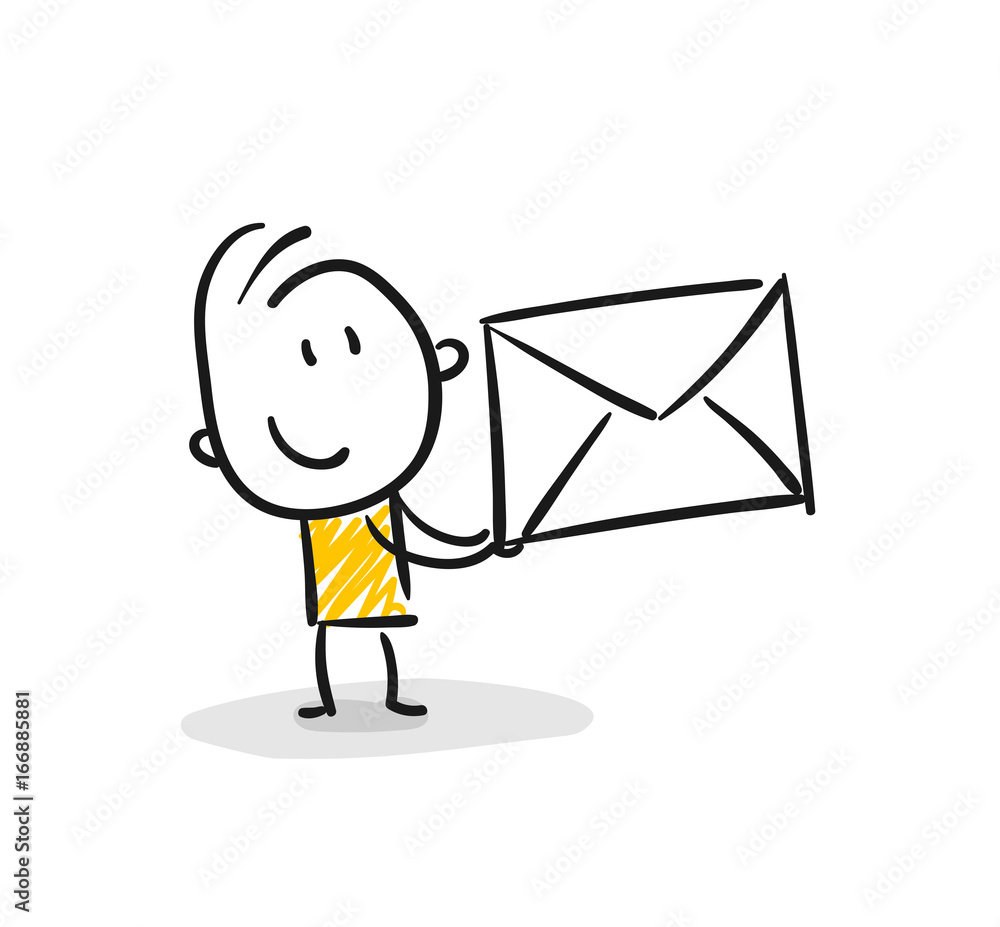 Strichfiguren / Strichmännchen: Brief, Nachricht, Briefträger. (Nr. 46 ...