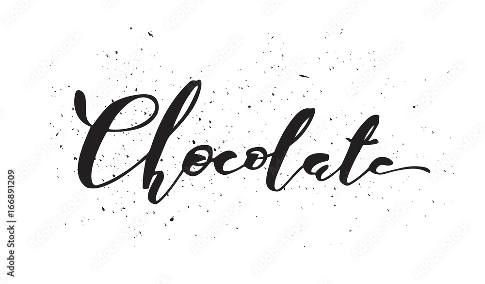 Vector typographic illustration of handwritten word chocolate with ...