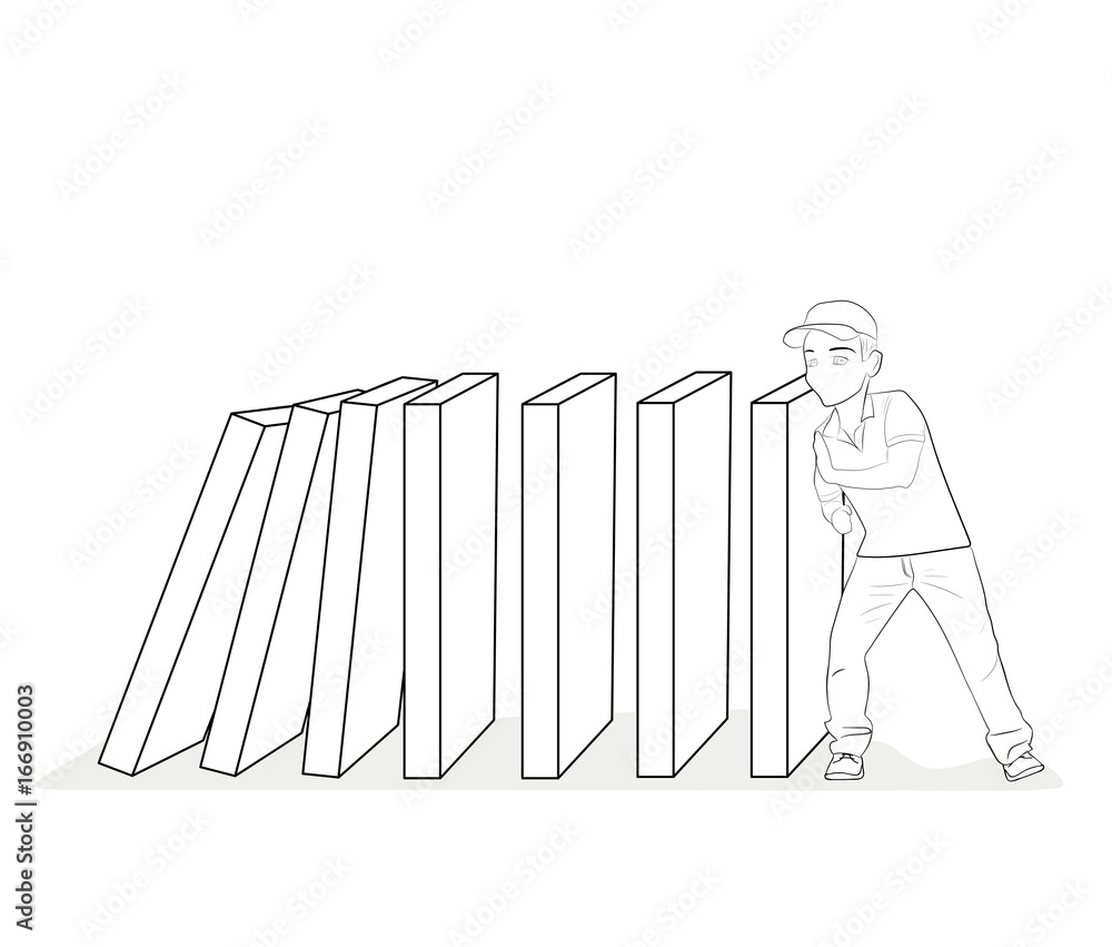 Dominoes Falling Drawing