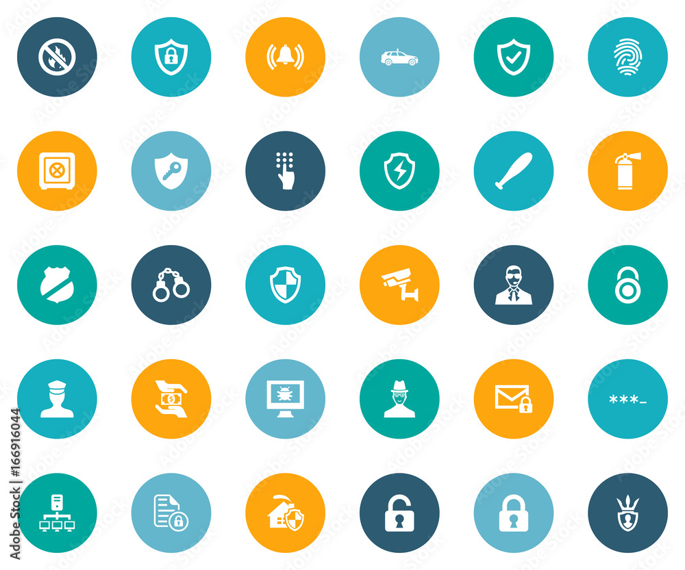 Vector Illustration Set Of Simple Secure Icons. Elements Protect Home ...