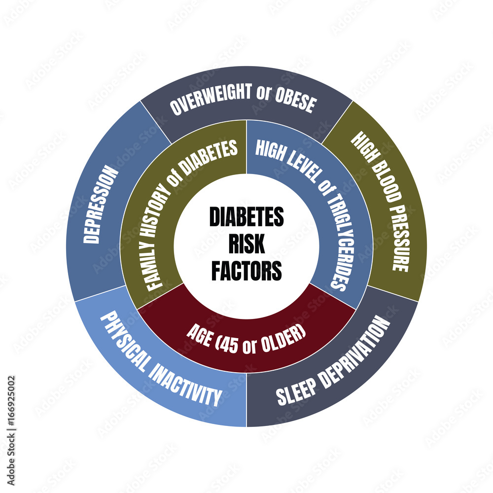 Diabetes risk factors circle diagram Stock Vector | Adobe Stock