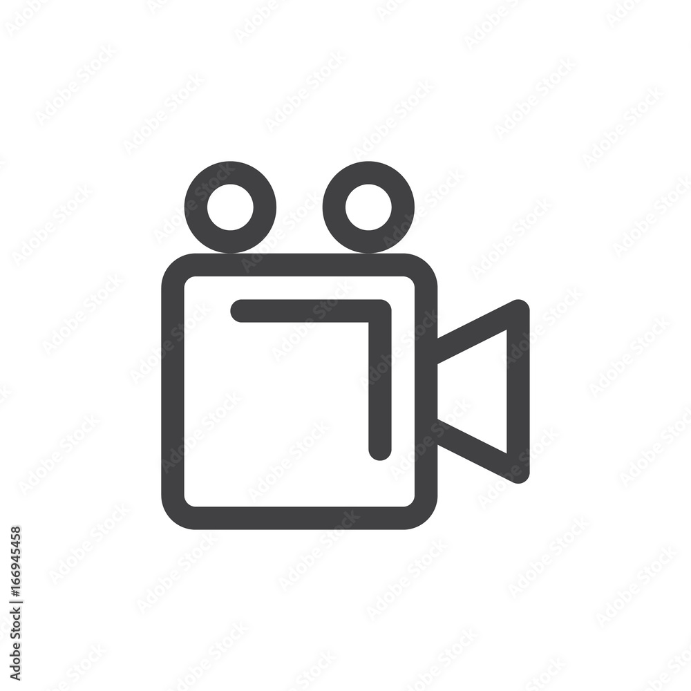 Video camera line simple icon, outline vector sign, linear style ...