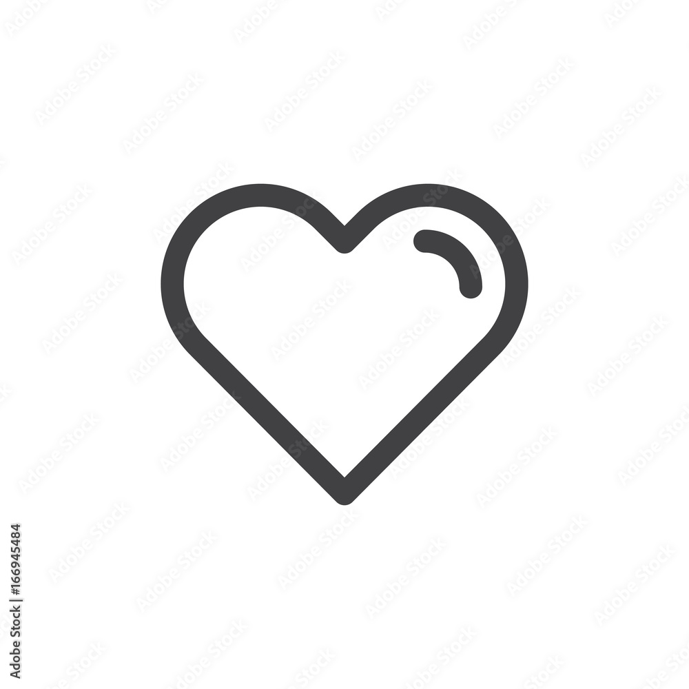 Heart line simple icon, outline vector sign, linear style pictogram ...