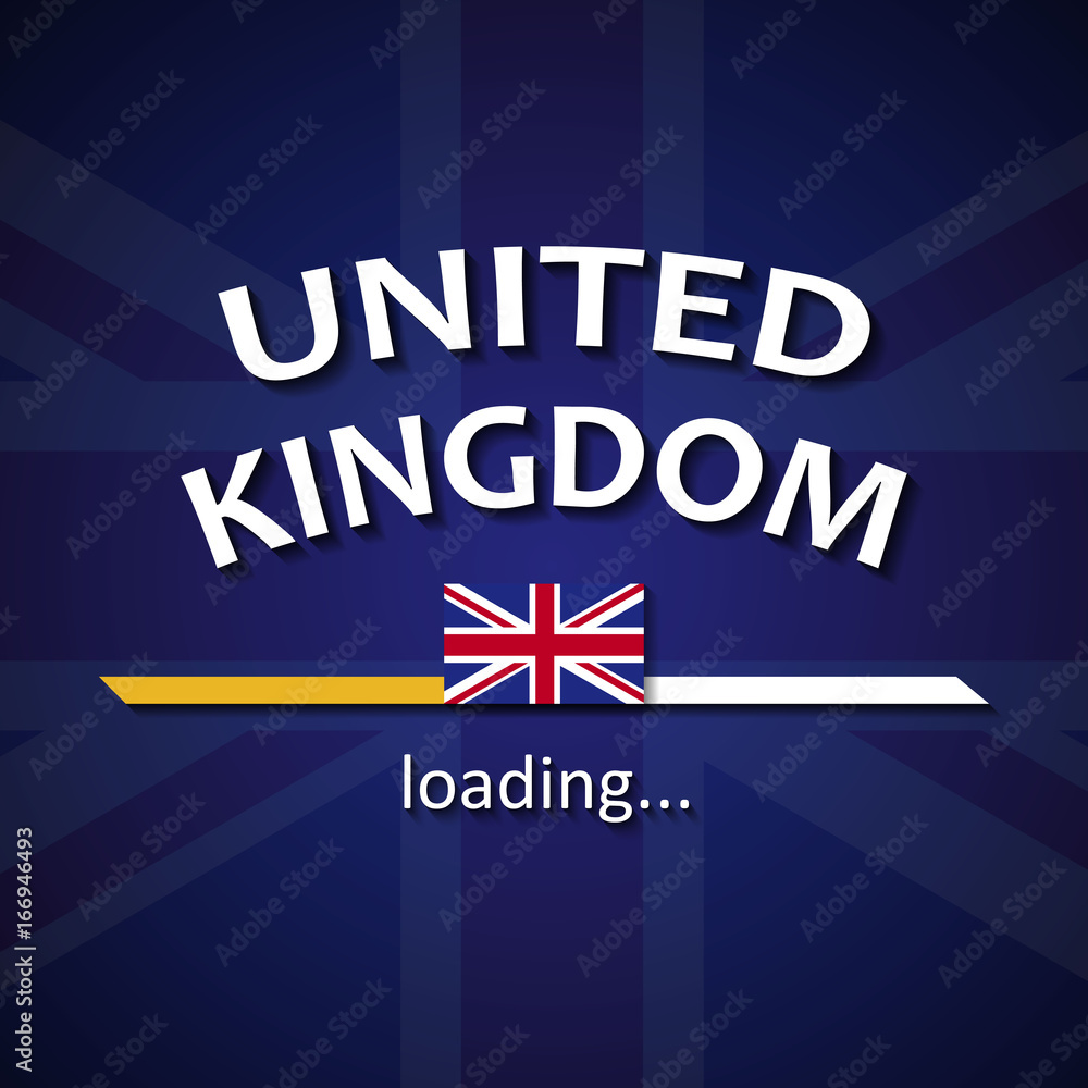 United Kingdom flag loading bar - tourism banner for travel agencies ...