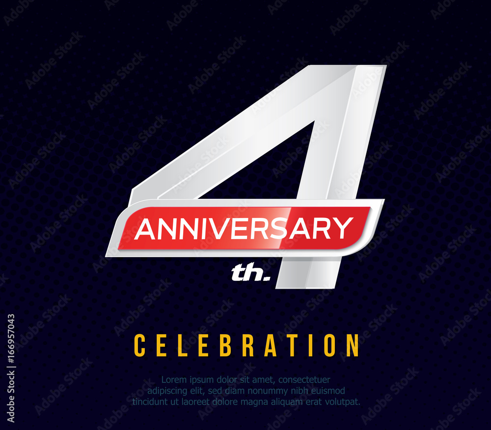 4th Anniversary Logo Vector