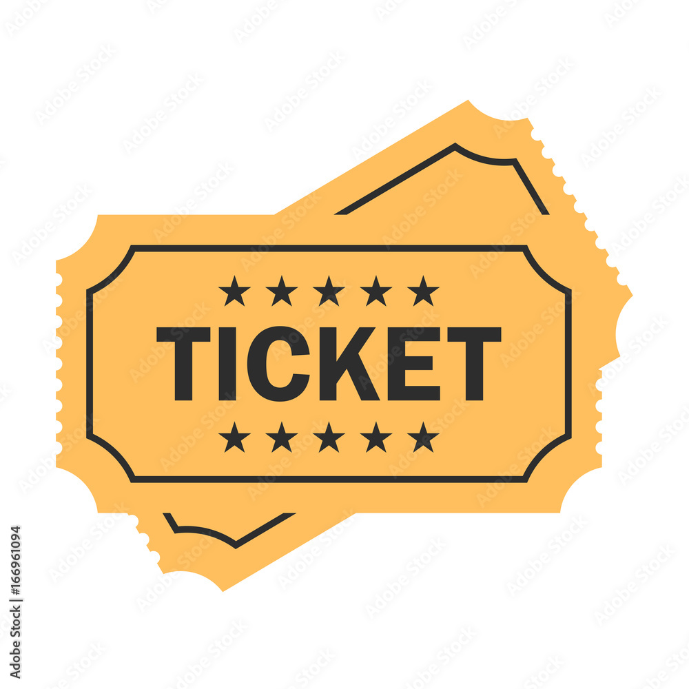 Old paper ticket vector icon Stock Vector | Adobe Stock
