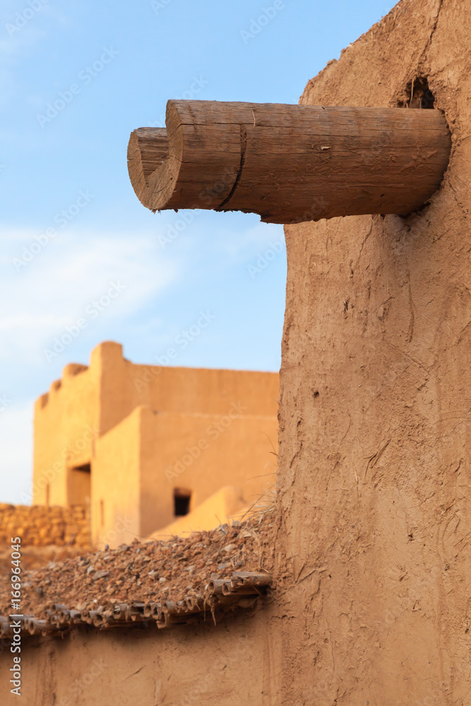 Wooden drain made of log. Ancient fortress Stock Photo | Adobe Stock
