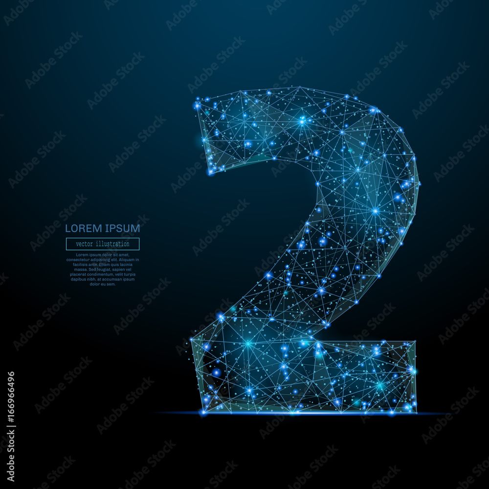 Vetor do Stock: Abstract image of a number two in the form of a starry ...