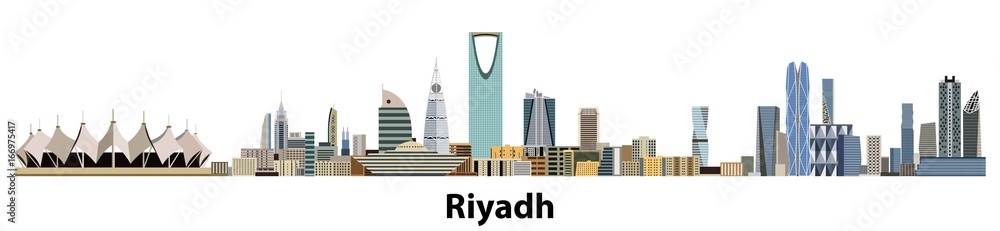 Riyadh city skyline vector illustration Stock Vector | Adobe Stock