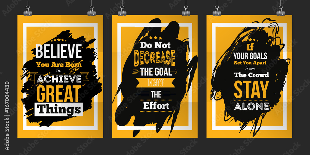 Motivation Business Quote set abot Goals. Poster Design Concept for ...