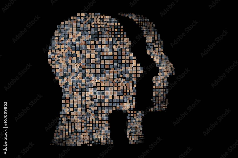 Generative human head shape background. Vector illustration. Concept of ...