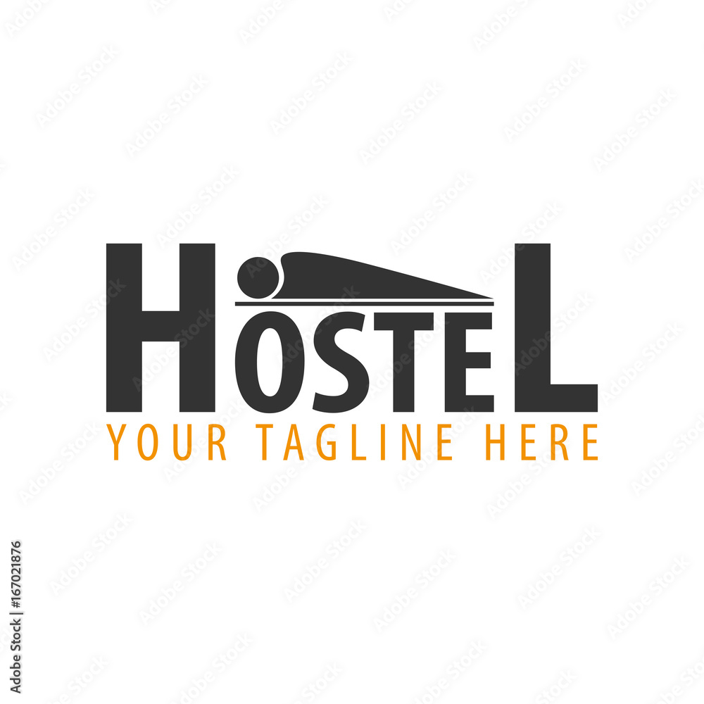 Hostel logo. Hotel logo. Travel rest place. Vector illustration. Stock ...