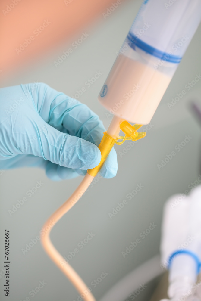 Enteral feeding of severe patient Stock Photo | Adobe Stock