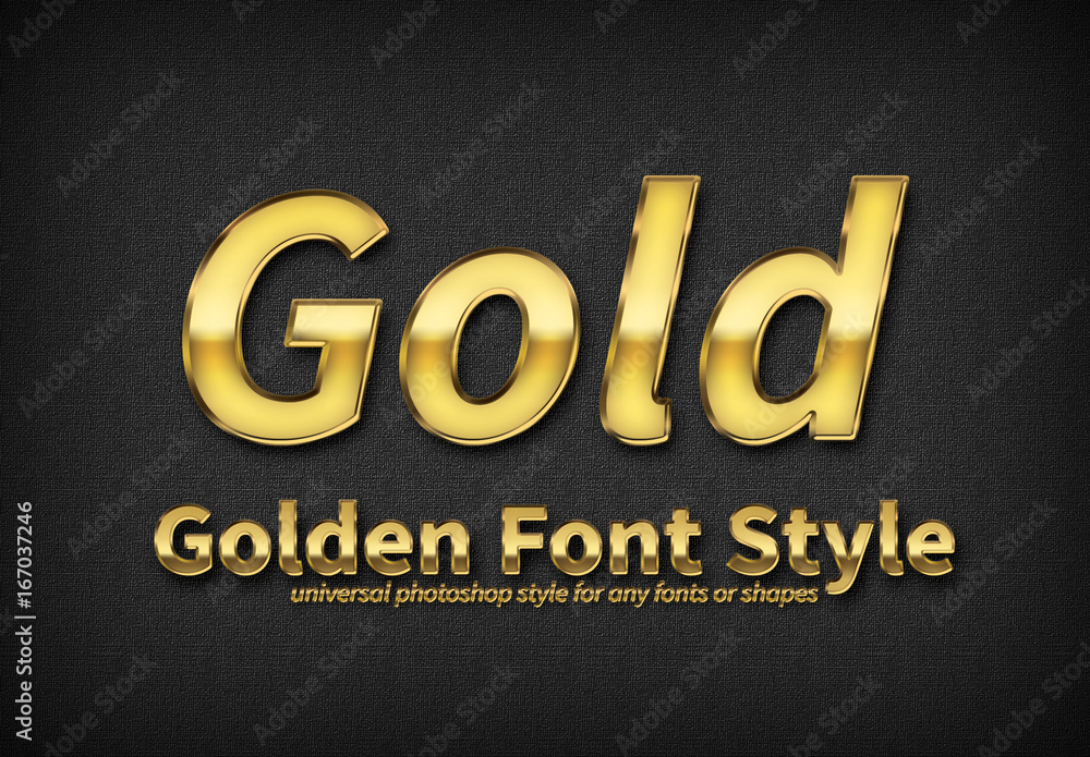 Gold Text Style 3 Stock Template | Adobe Stock
