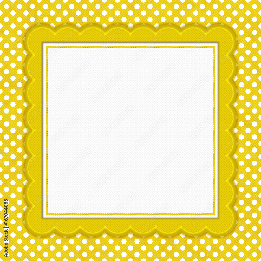 Yellow and white polka dot square border with copy space Stock ...