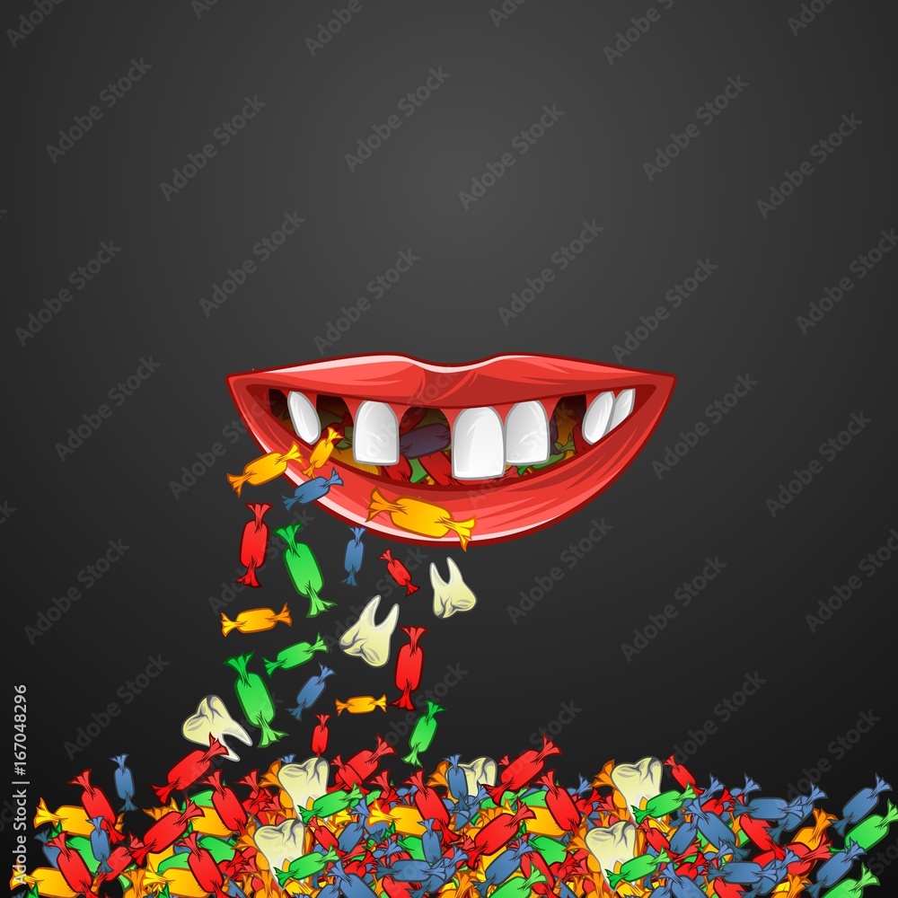 Toothless Dental Illustration Logo Vector Stock Vector | Adobe Stock