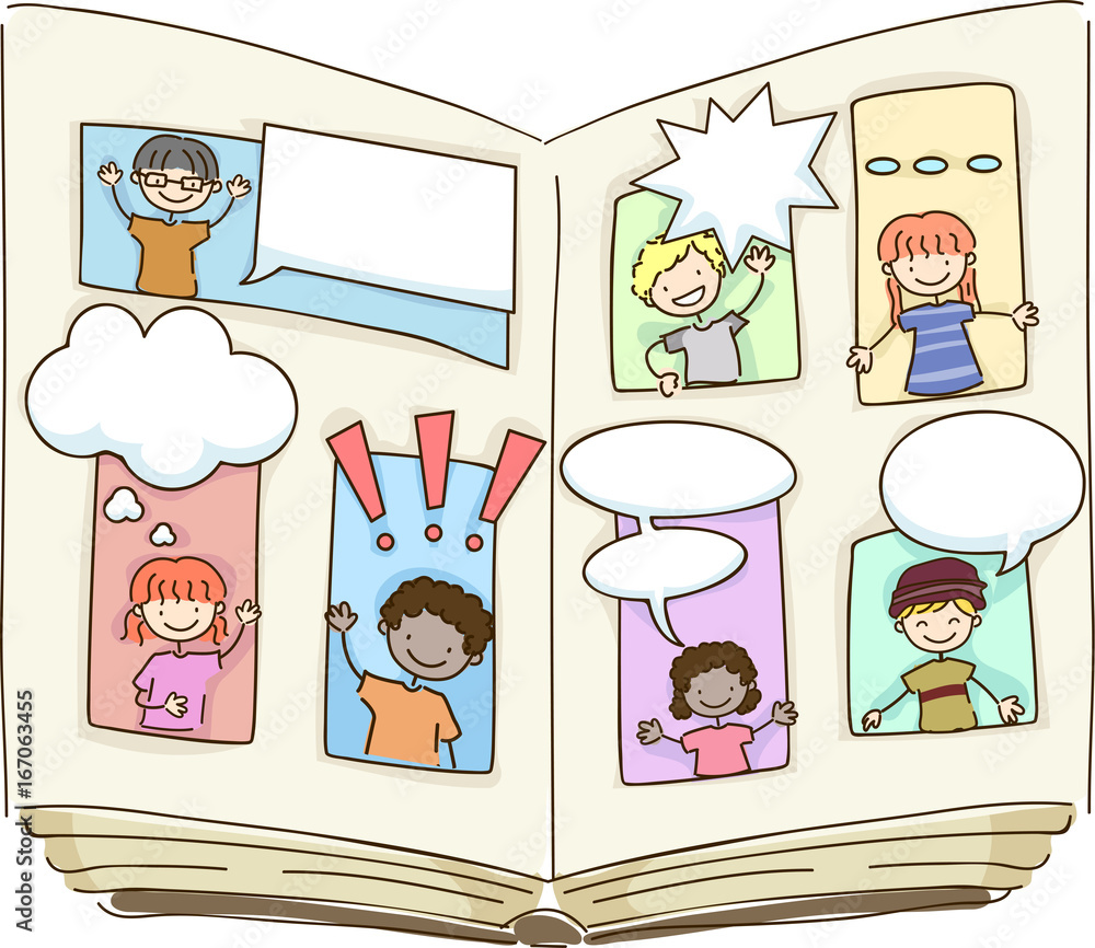 Book Kids Stickman Comic Book Stock Vector | Adobe Stock