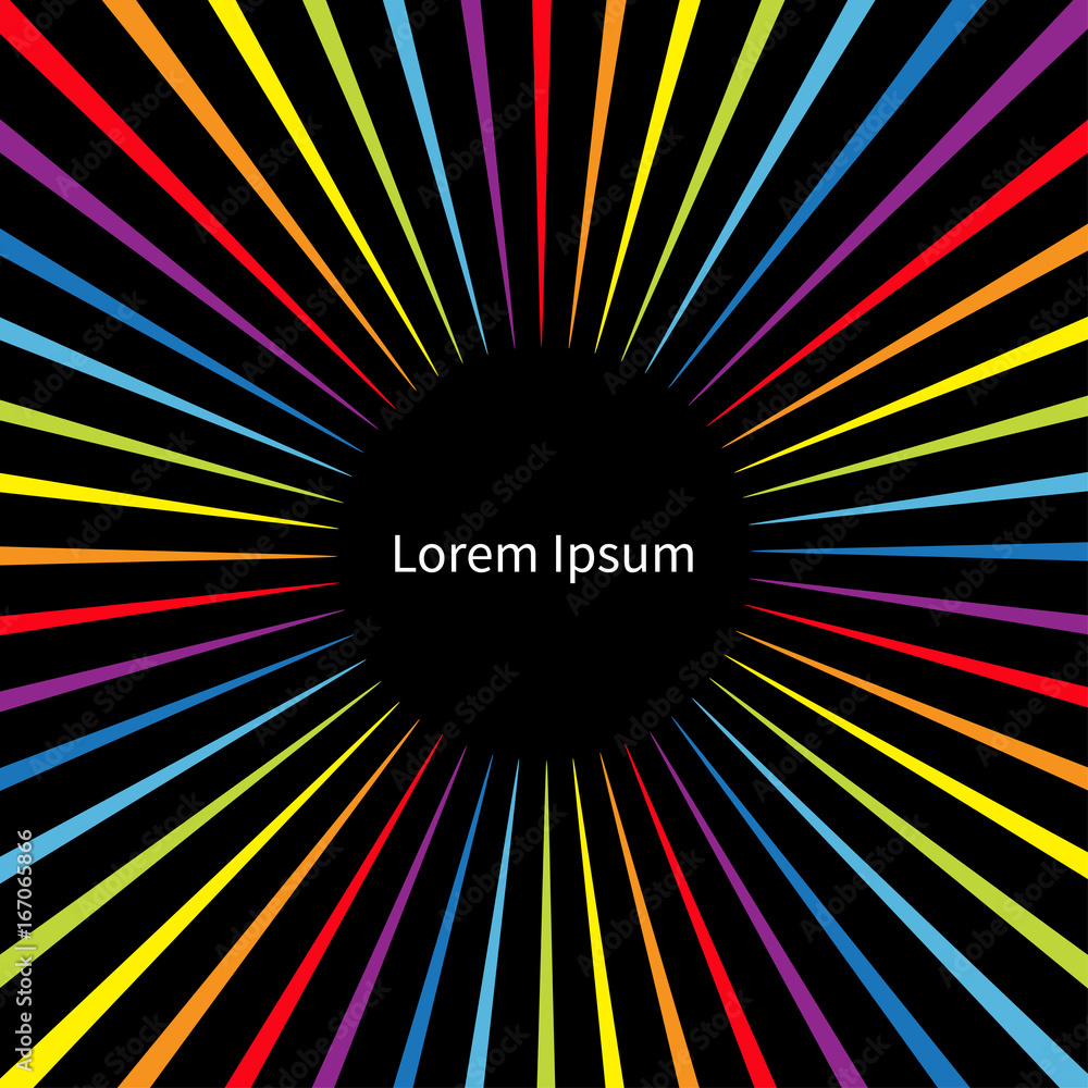 Rainbow color speed template. Colorful movement bright line set. Circle ...