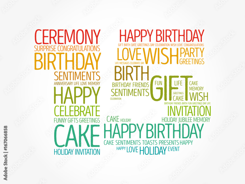 Happy 15th birthday word cloud collage concept Stock Vector | Adobe Stock