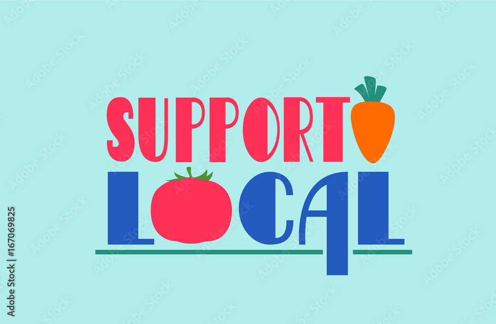 Support Local Lettering Stock Vector | Adobe Stock