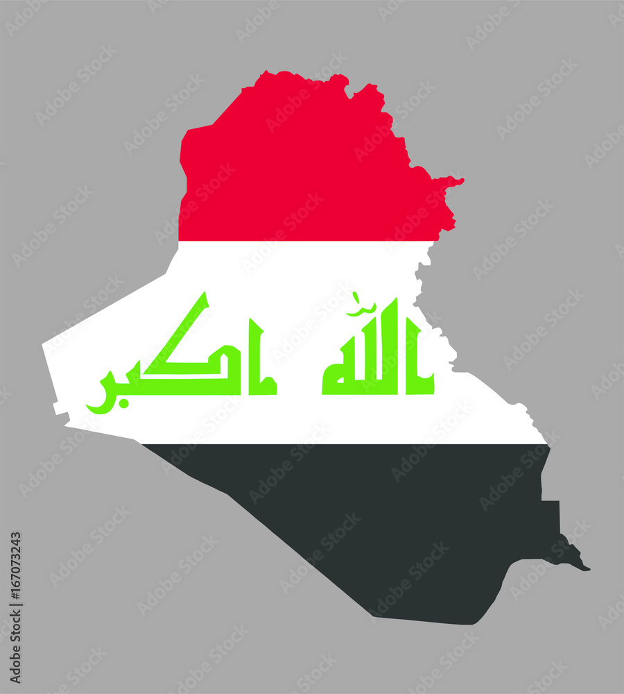 Iraqi map filled with iraqi flag Stock Vector | Adobe Stock