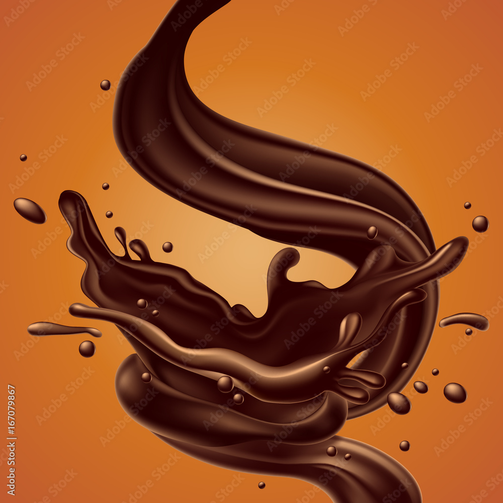 abstract background with chocolate splash, high detailed realistic ...