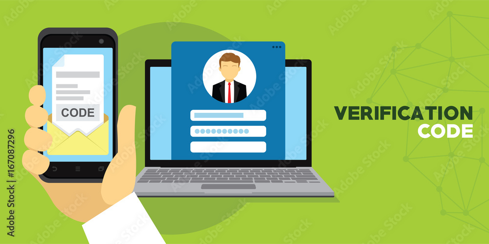 verification code message confirmation for account Stock Vector | Adobe ...