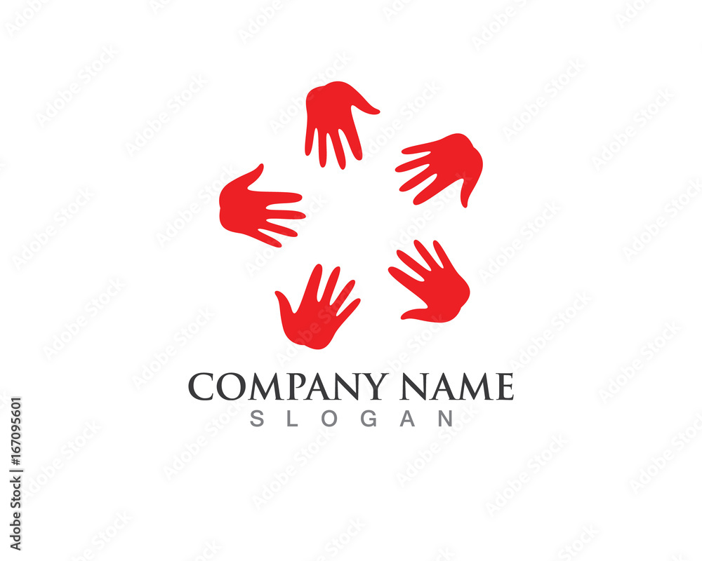 Team holding hands vector logo corporate social icon Stock Vector ...