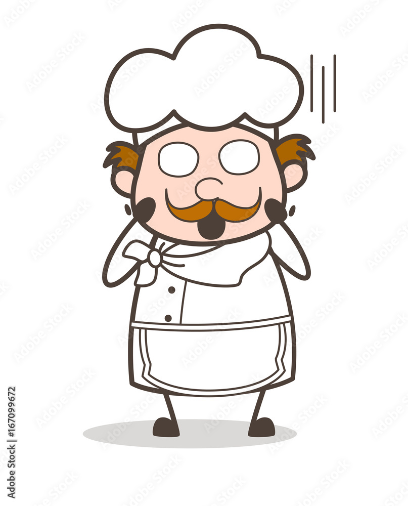 Cartoon Old Chef Face Screaming in Fear Vector Illustration Stock ...