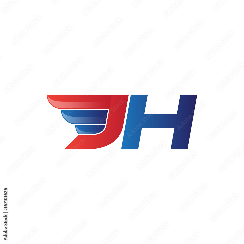 fast initial letter JH logo vector wing Stock Vector | Adobe Stock