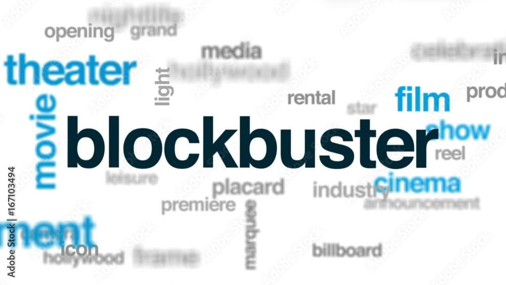 Blockbuster animated word cloud, text design animation. vídeo de Stock ...