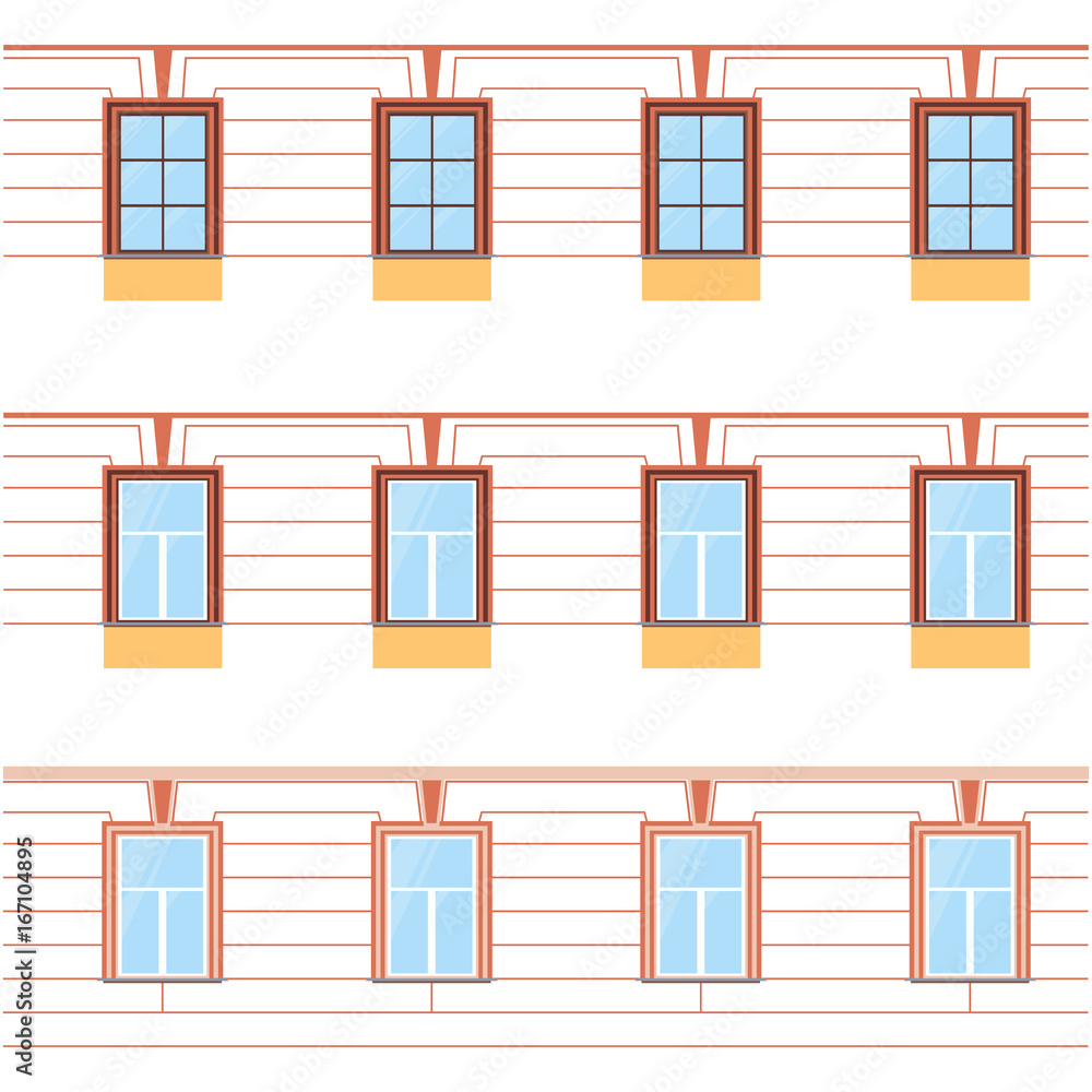 Vector collection of various windows types. For interior and exterior ...
