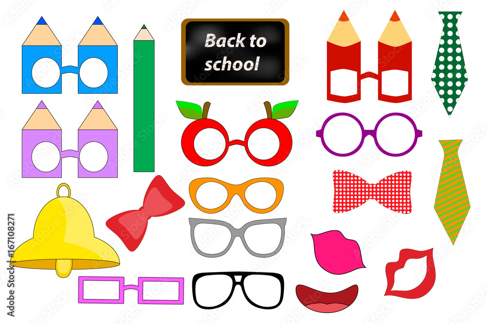 Back to School Photo booth Props. PRINTABLE Stock Vector | Adobe Stock