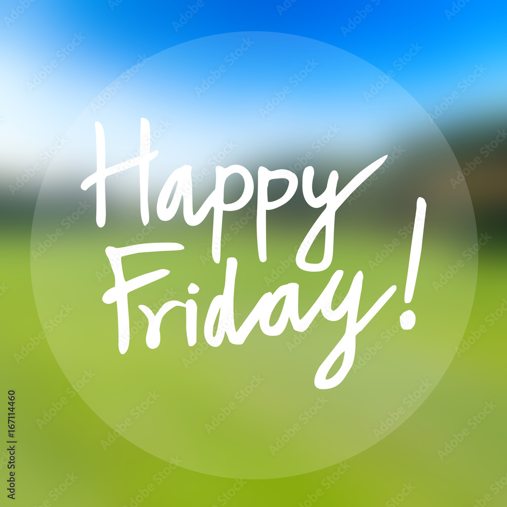 Happy friday word lettering on colorful abstract background Stock Photo ...