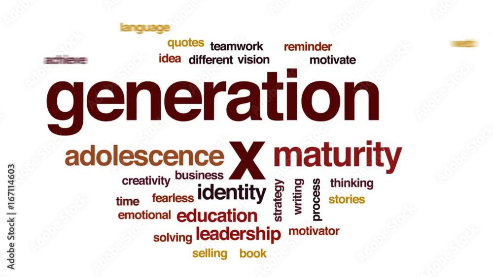 Generation X animated word cloud, text design animation. Stock-Video ...