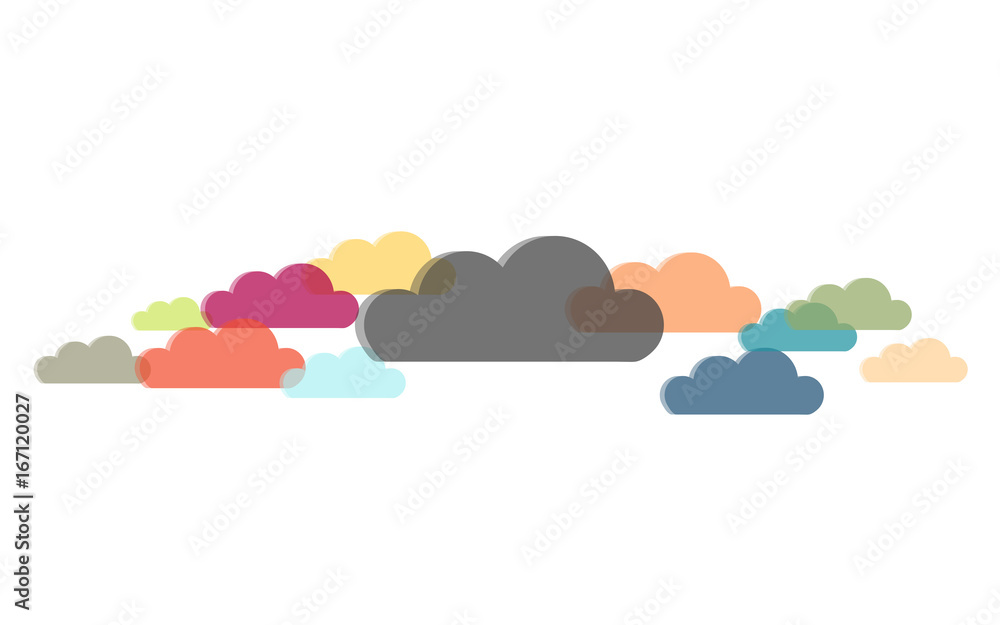 Viele bunte Wolken Stock Vector | Adobe Stock