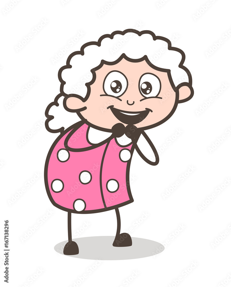 Excited Cartoon Woman