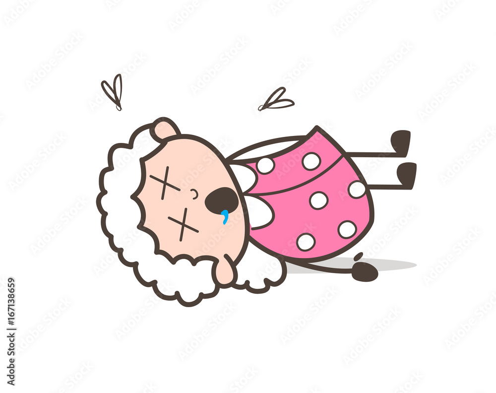 Cartoon Died Old Lady Vector Illustration Stock Vector | Adobe Stock