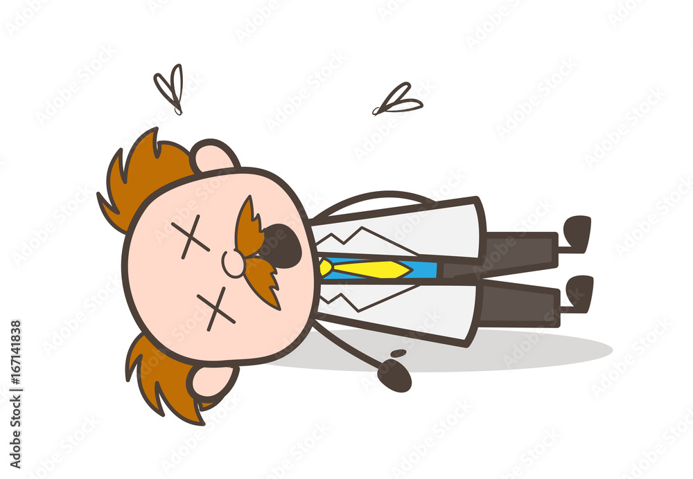 Cartoon Dead Scientist Vector Illustration Stock Vector | Adobe Stock
