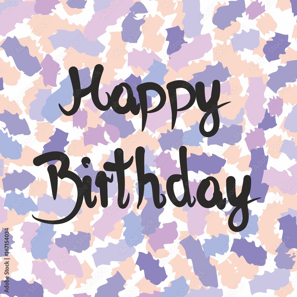 Vector Happy Birthday Writing with Background Stock Vector | Adobe Stock
