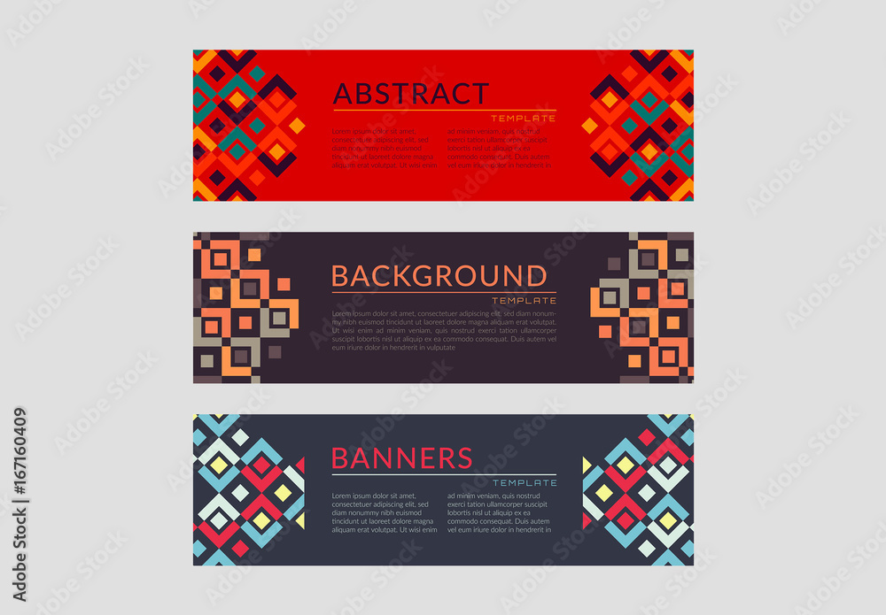 Colorful Abstract Pattern Web Banners 1 Stock Template | Adobe Stock