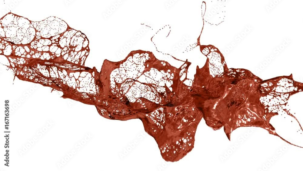 liquid bronze splash in air filmed in slow motion with alpha channel ...